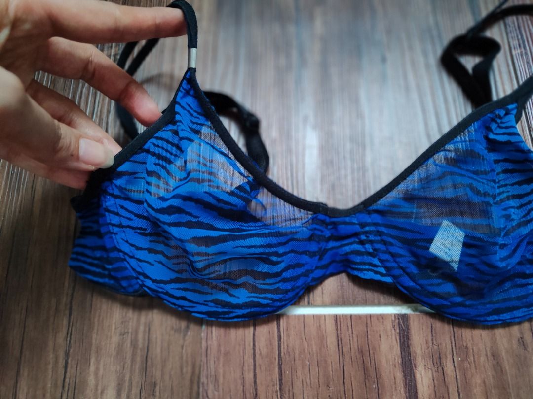80 Turkish stretch transparent zebra blue colour design bra coli reka ...