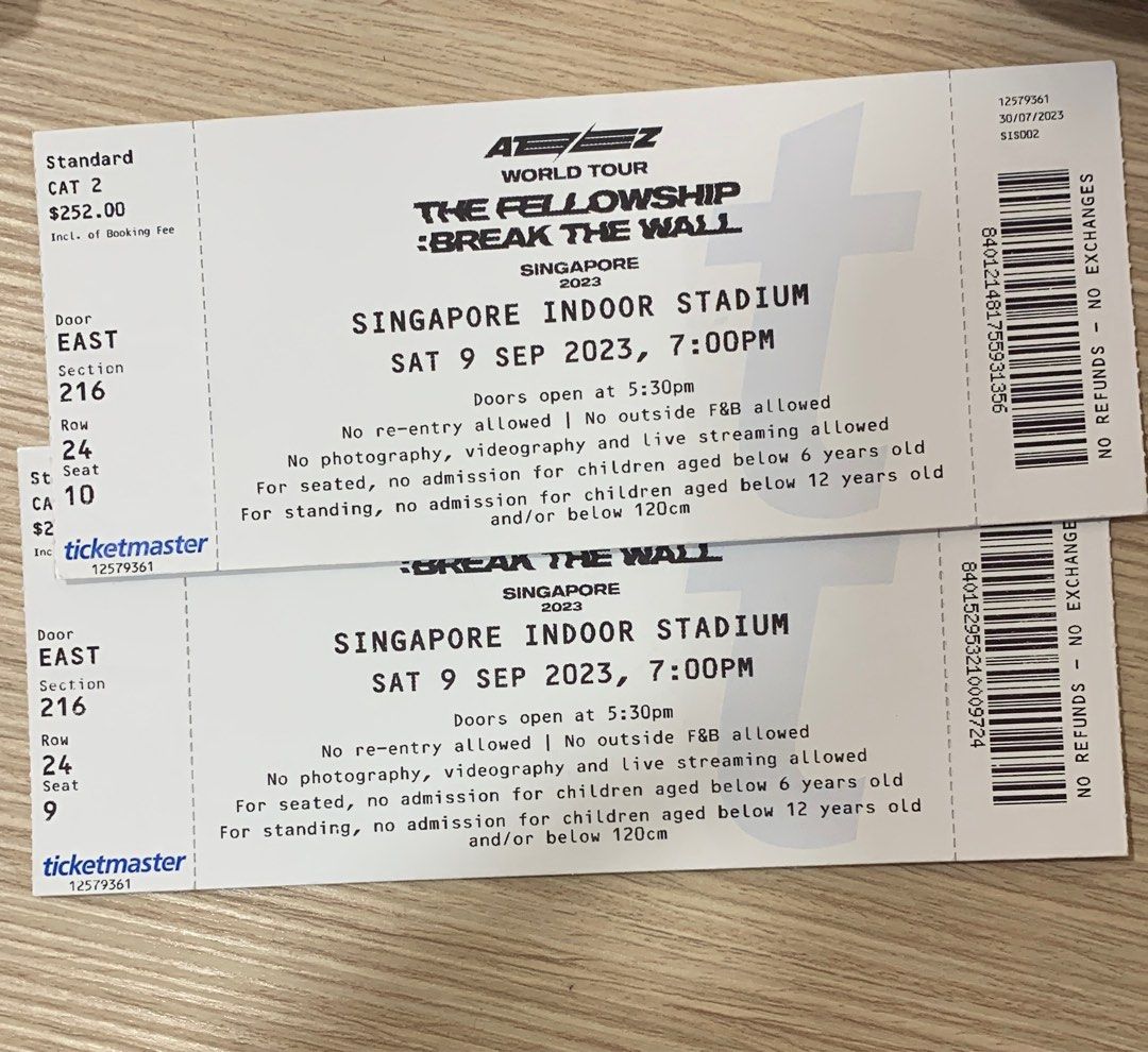 ATEEZ CONCERT 2023 CAT2 Seated Break the wall tour, Tickets & Vouchers, Event Tickets on Carousell