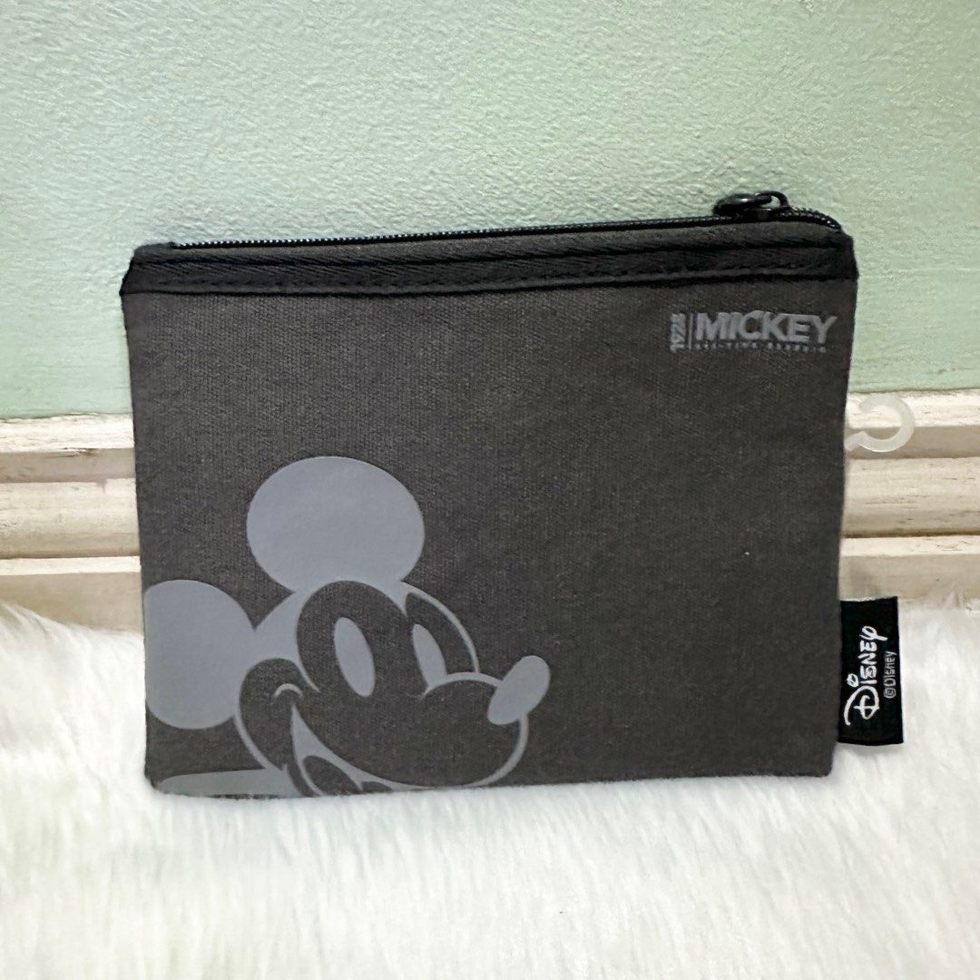 [Authentic] Disney Typo Mickey Mouse Flat Pouch, Women's Fashion, Bags ...
