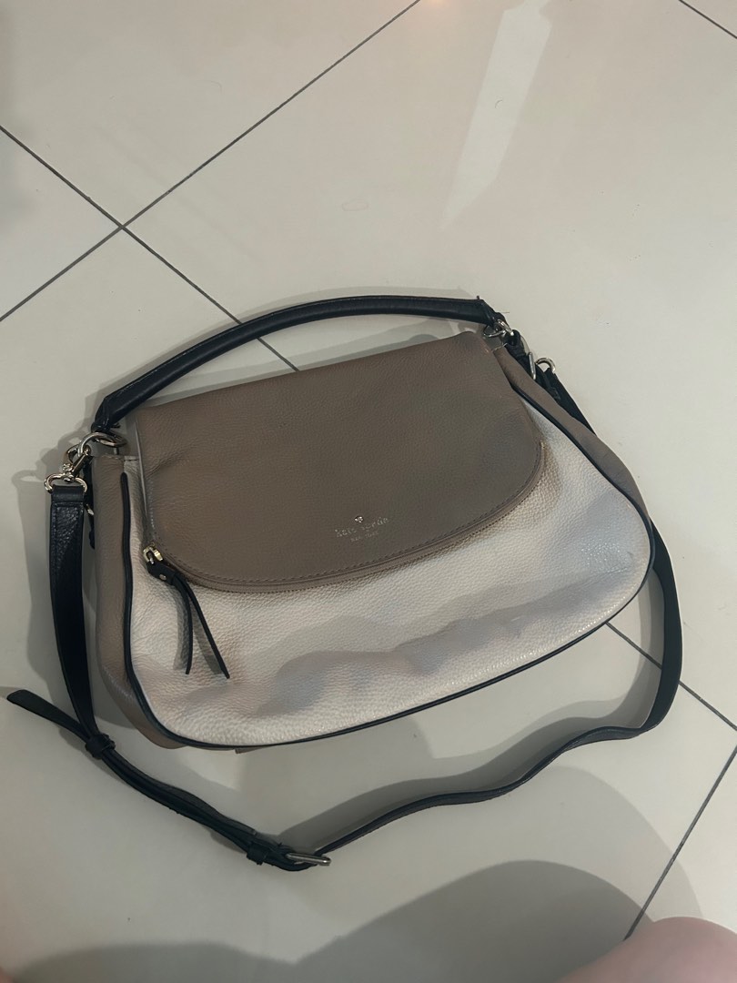 Authentic Kate Spade full leather neutral two way bag, Luxury, Bags ...