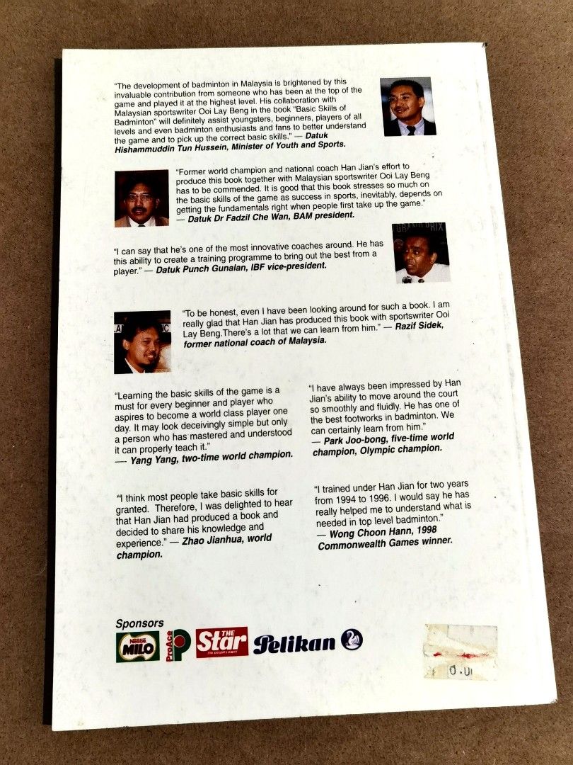 Basic Skills Of Badminton Book By Badminton Player Han Jian Ooi Lay ...