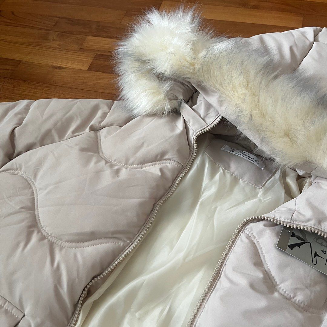 Beige Winter Jacket, Women's Fashion, Coats, Jackets and Outerwear on ...