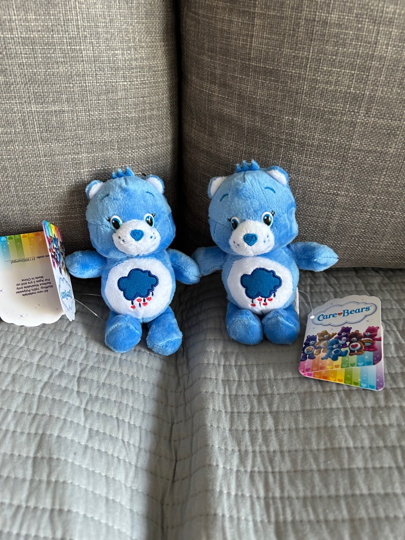 BNWT CARE BEARS grumpy bear key chain plush soft toy, Hobbies & Toys ...