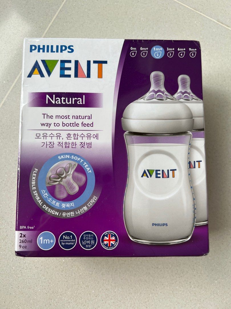 Brand new Philips Avent Natural milk bottles 260ml twin pack - 2 sets ...