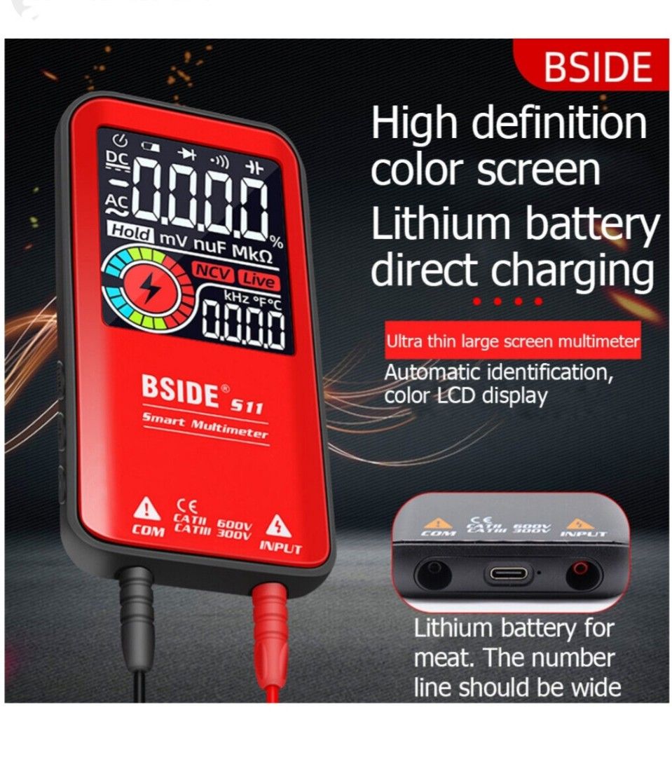 BSIDE S11 Smart Digital Multimeter Portable Rechargeable Universal ...