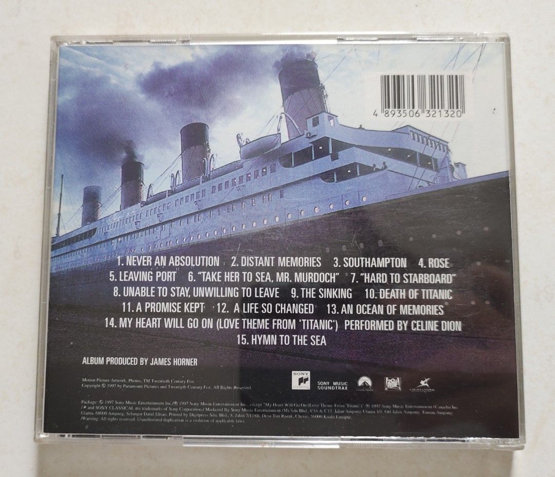 （CD）Titanic, Music From The Motion Picture, Sony Music, Hobbies & Toys, Music & Media, CDs ...