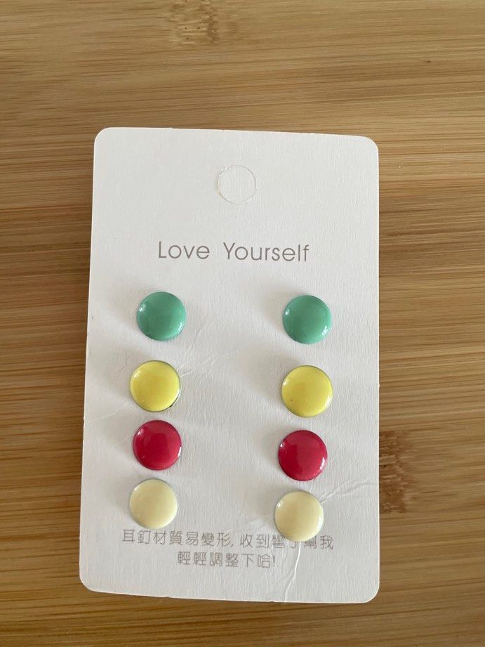 Colourful Ear Studs, Women's Fashion, Jewelry & Organisers, Earrings on ...