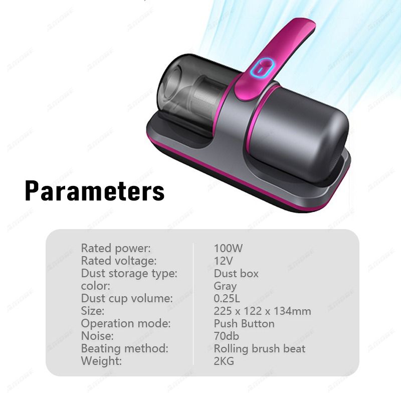 Cordless Dust Mite Remover Vacuum Bed Sofa Handheld Wireless Dust Mite ...