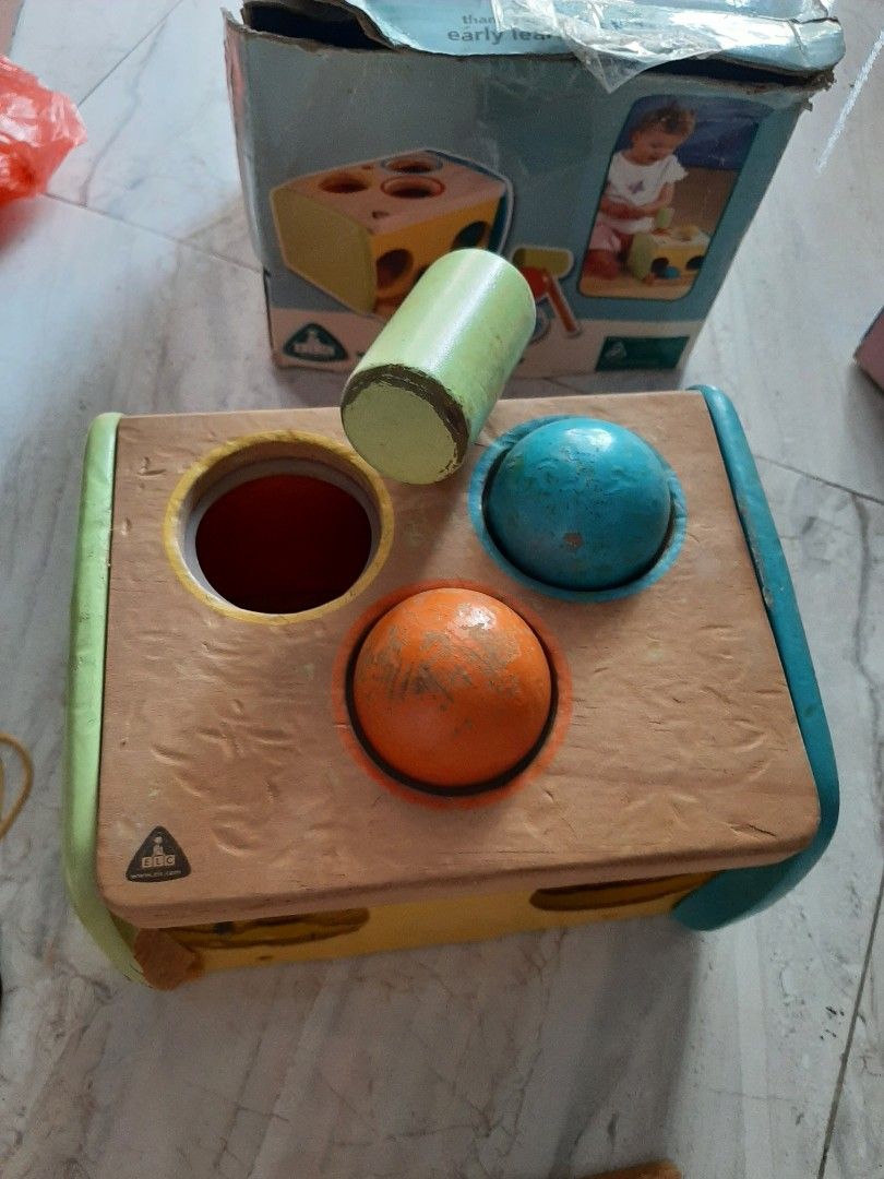 Elc wooden ball & hammer, Toys & Collectibles, Mainan di Carousell