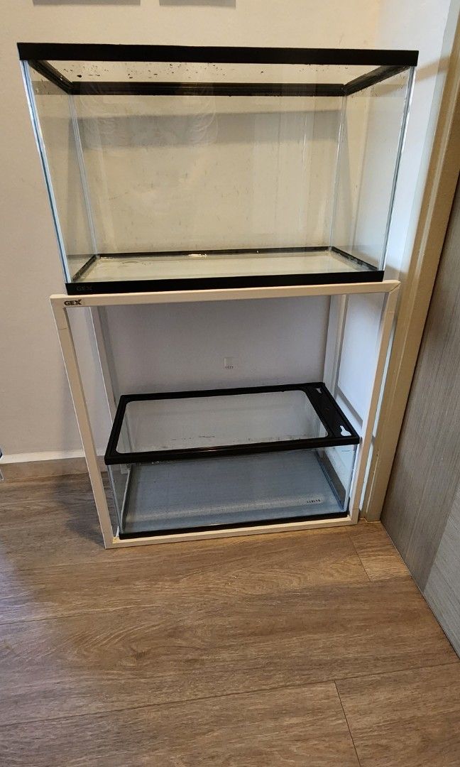 GEX fish tank rack with 2x acrylic tanks, Pet Supplies, Homes & Other ...