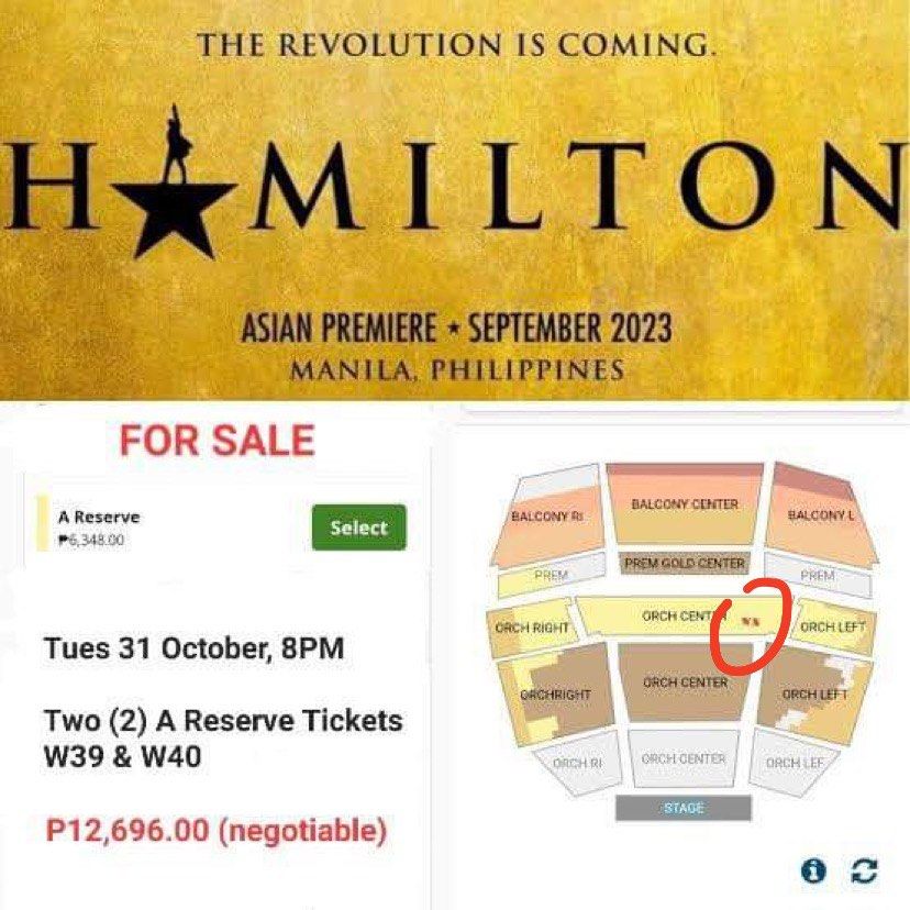 Hamilton in Manila!, Tickets & Vouchers, Event Tickets on Carousell