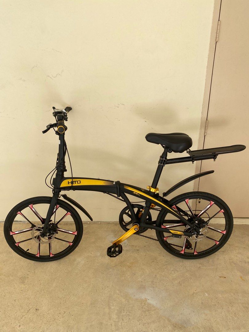 Hito Foldable bike black & gold, Sports Equipment, Bicycles & Parts ...