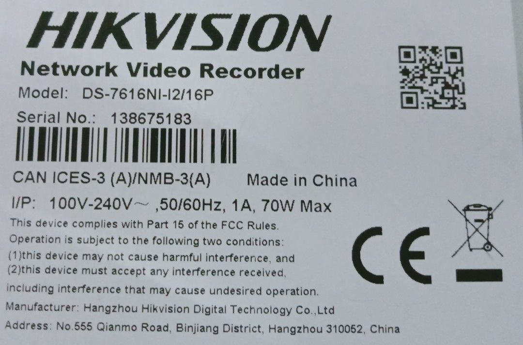 HKVISION NETWORK VIDEO RECORDER, Furniture & Home Living, Security ...