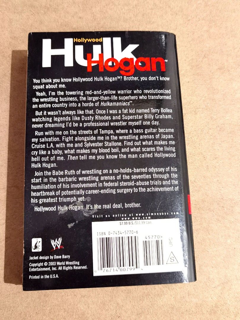 Hollywood Hulk Hogan Wrestle WWF Biography Book By Michael Jan Friedman ...