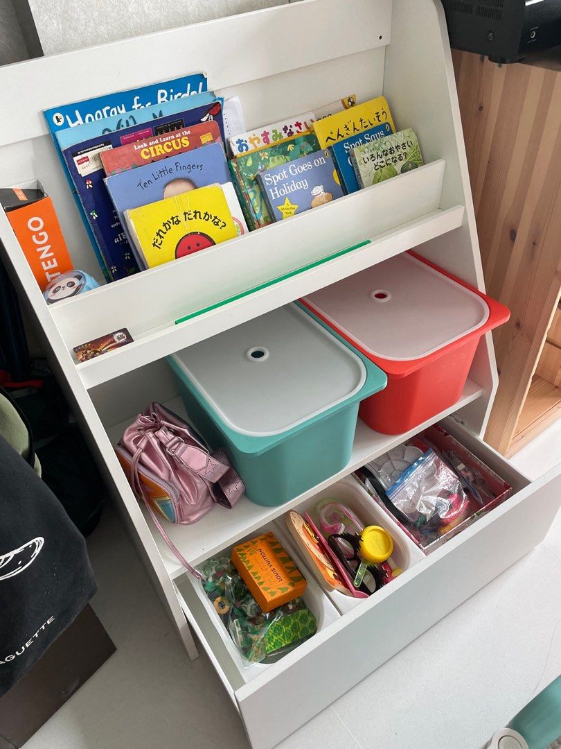 IKEA BERGIG children/kids book display shelf TROFAST toy storage ...