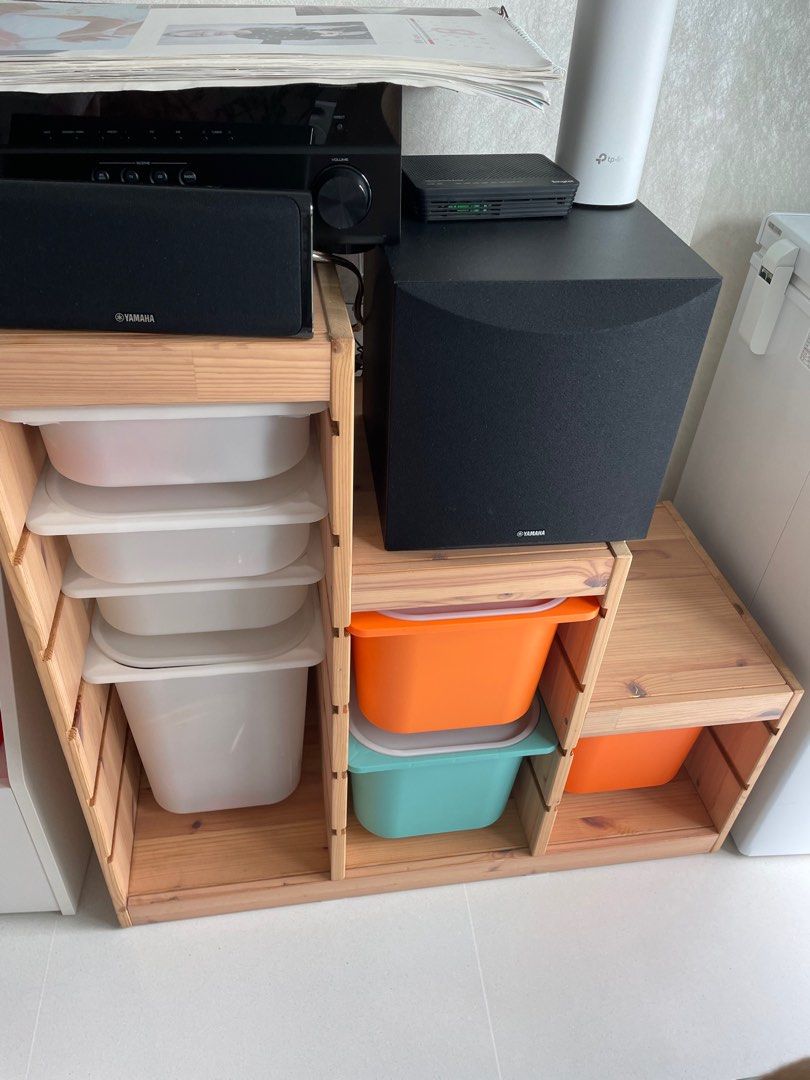 IKEA BERGIG children/kids book display shelf TROFAST toy storage ...