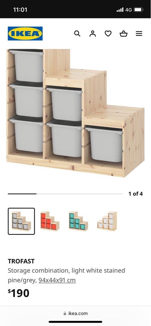 IKEA BERGIG children/kids book display shelf TROFAST toy storage ...