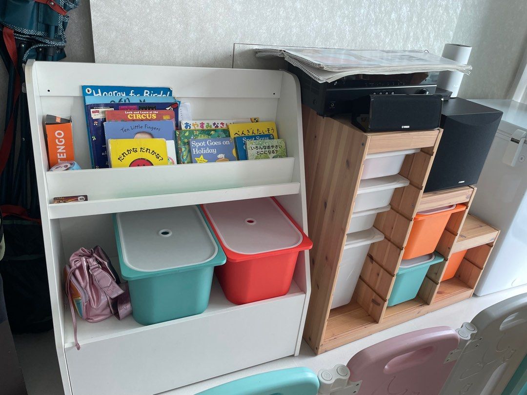 IKEA BERGIG children/kids book display shelf TROFAST toy storage ...