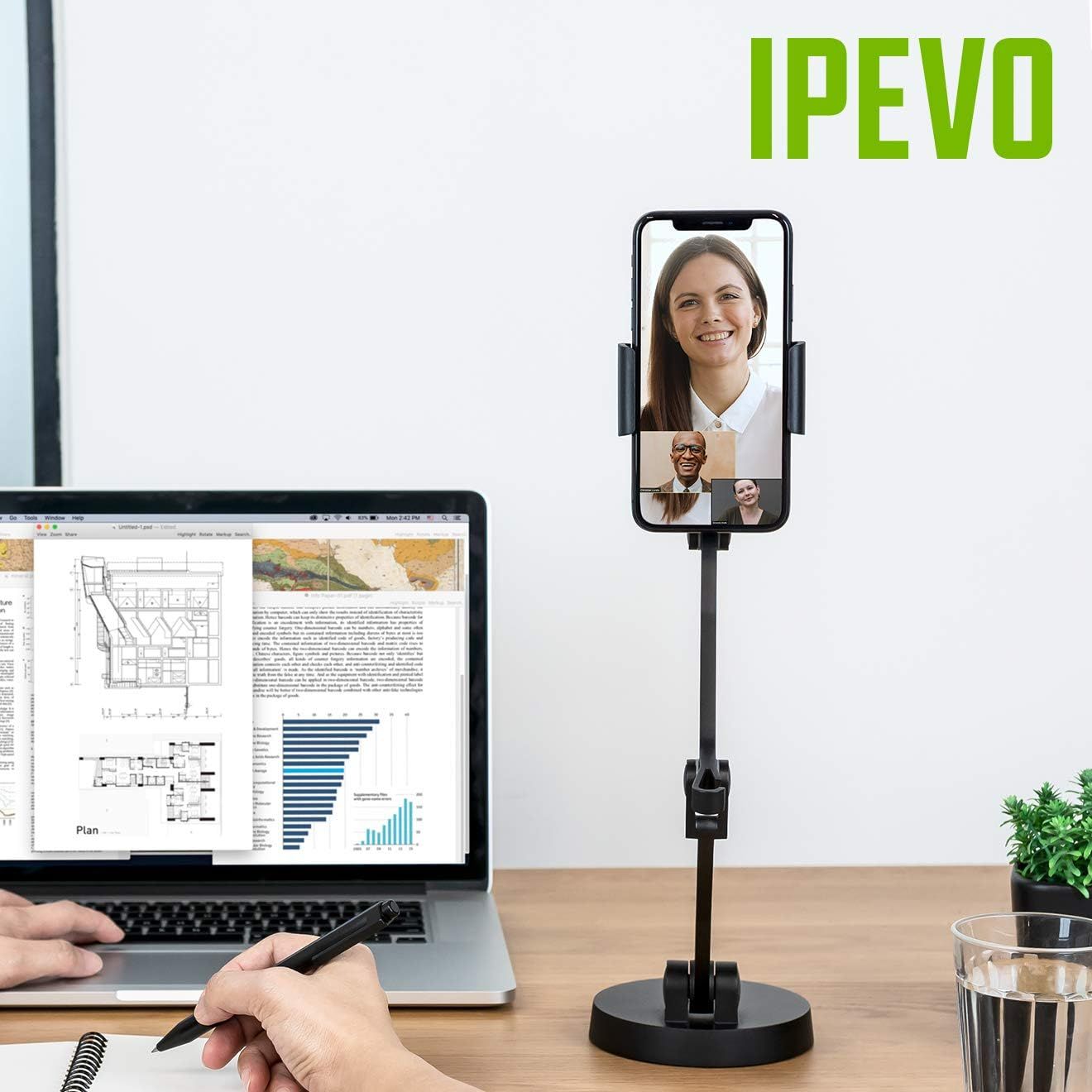 IPEVO Uplift Multi-Angle Arm for Smartphones, Multi-Jointed Phone ...