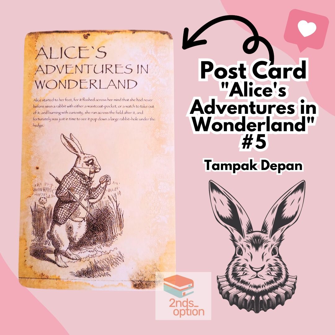 Kartu Pos/Post Card Alice's Adventures in Wonderland #5, Buku & Alat Tulis, Alat Tulis di Carousell