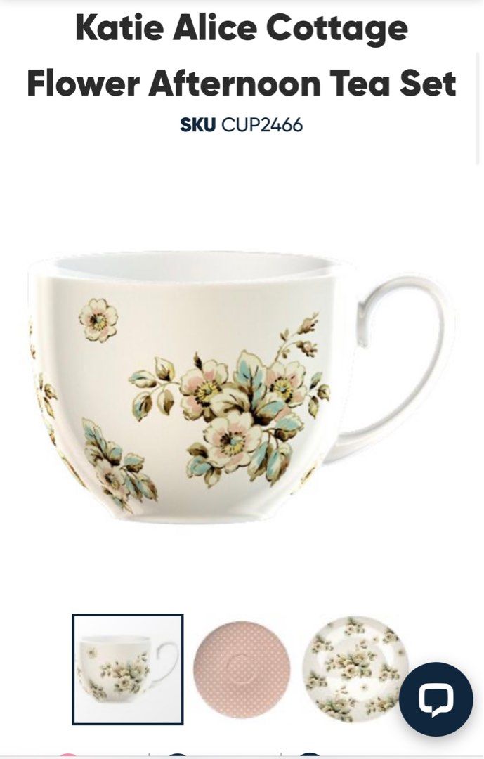 Katie Alice Cottage Flower Afternoon Tea Set, 傢俬＆家居, 廚具和餐具, 茶具配件 ...