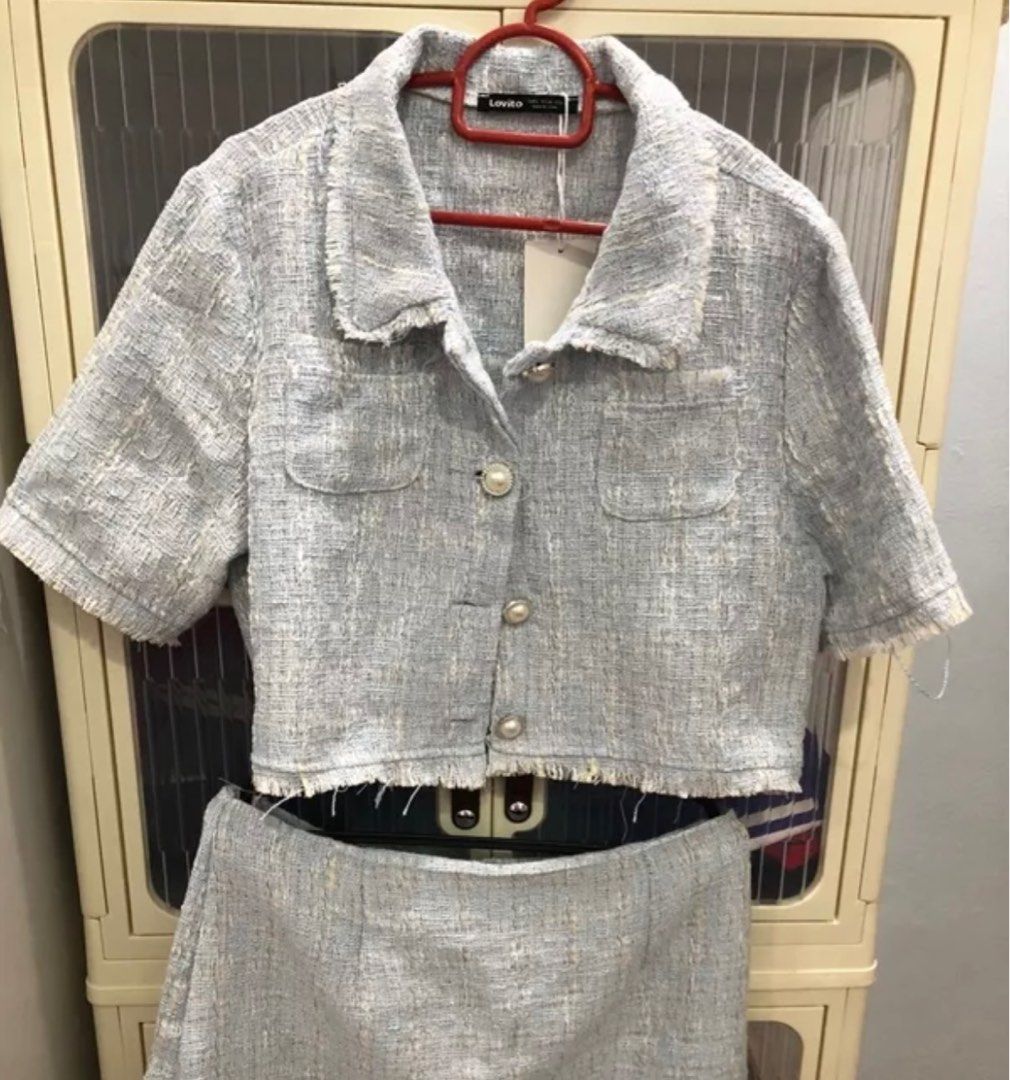 korean blue set chanel style, Women's Fashion, Dresses & Sets, Sets or ...