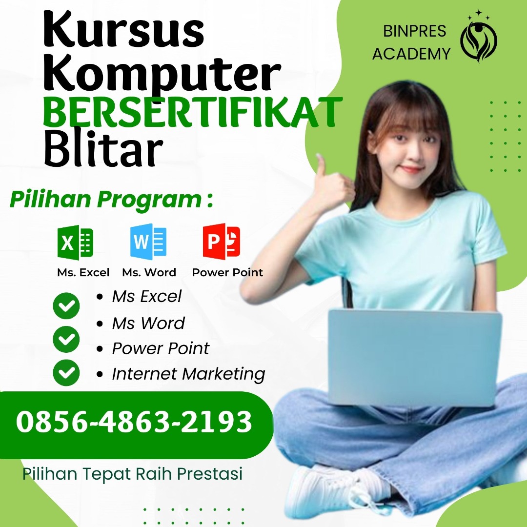 KURSUS KOMPUTER BERSERTIFIKAT, Biaya Kursus Komputer Terdekat HP-WA 0856-4863-2193 Tlogo ...