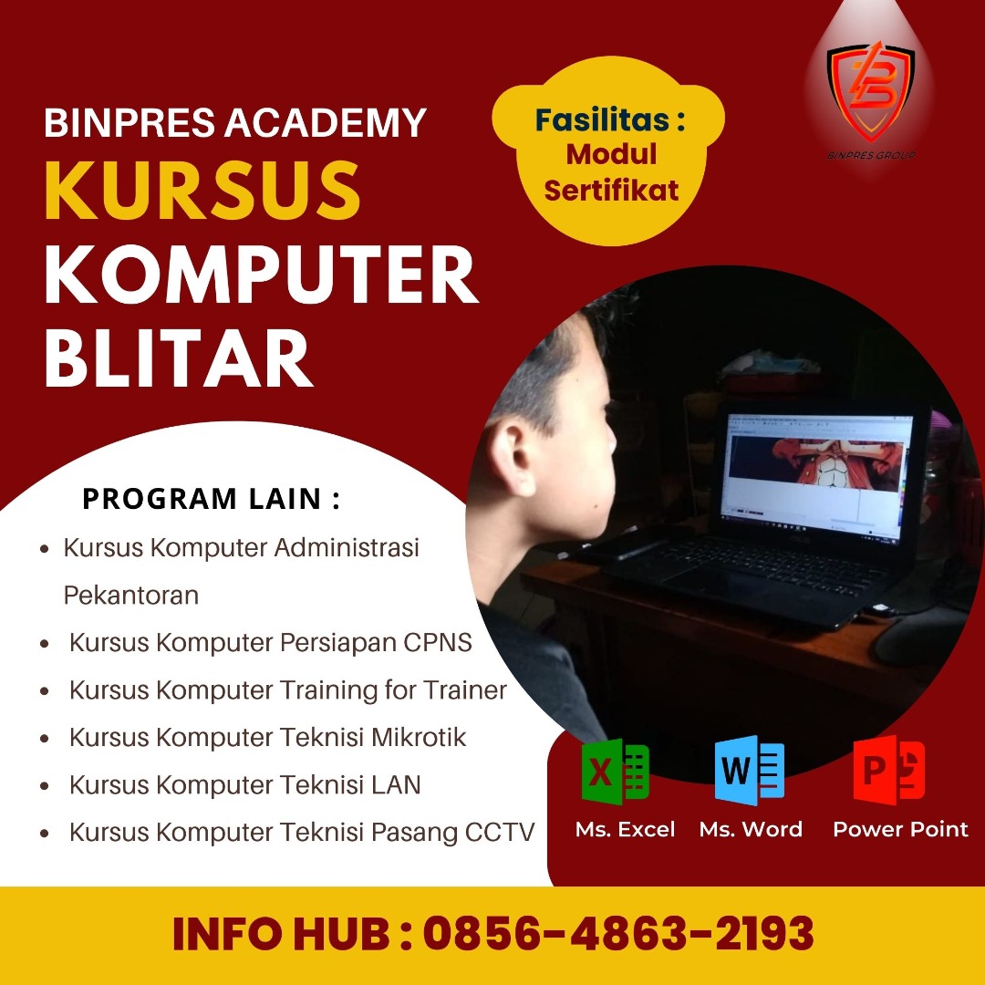 KURSUS KOMPUTER BERSERTIFIKAT, Belajar Word Excel HP-WA 0856-4863-2193 ...