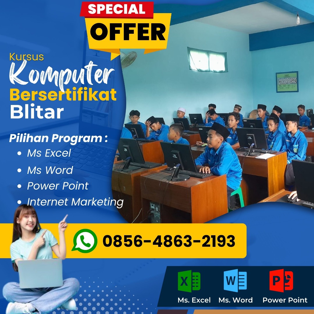 KURSUS KOMPUTER BERSERTIFIKAT, Belajar Excel Untuk Kerja HP-WA 0856-4863-2193 Karangbendo ...