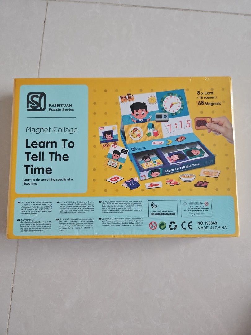 Learn to tell time magnet collage puzzle, Hobbies & Toys, Toys & Games ...