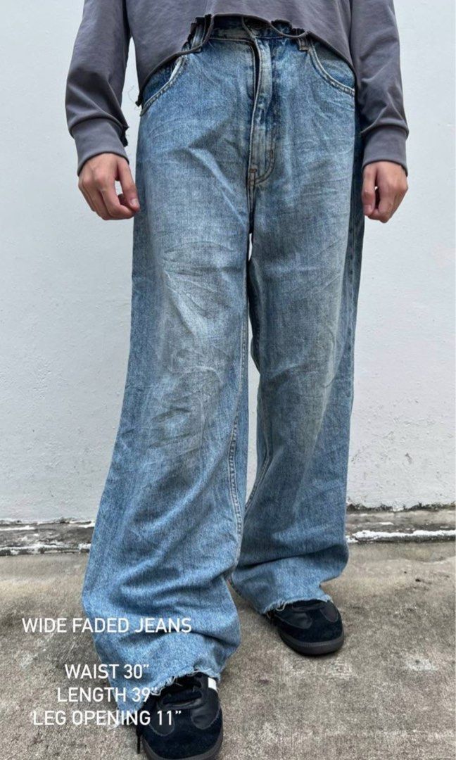 lonchofactory wide leg flare baggy jeans y2k, Women's Fashion, Bottoms ...