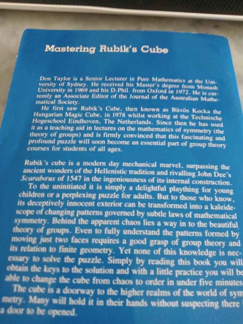 Free Shipping Mastering Rubik's Cube by Don Taylor, Hobbies & Toys ...