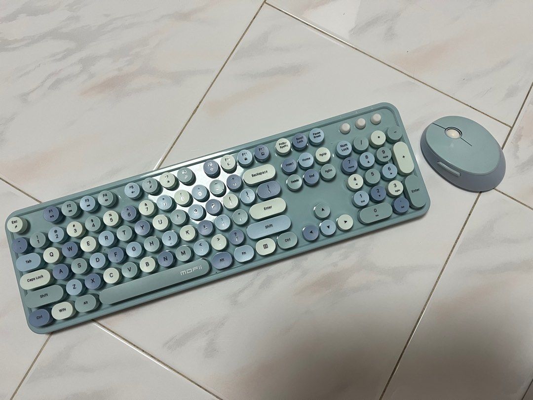 MOFII Blue Wireless keyboard and mouse, Computers & Tech, Parts ...