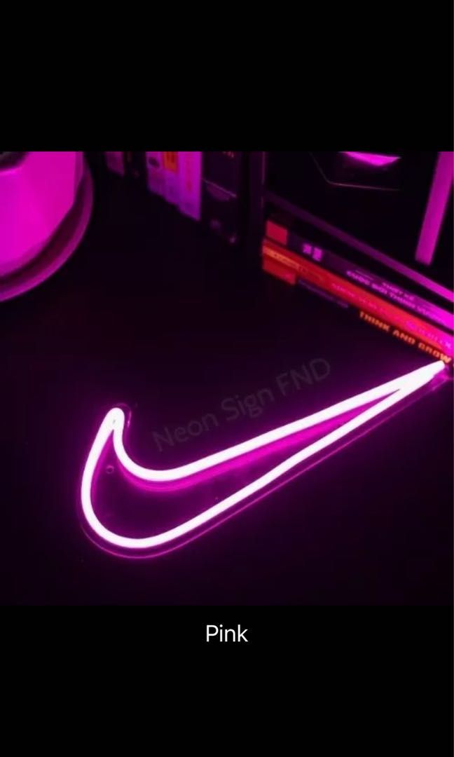 NIKE Logo Neon Sign Room Decor, Furniture & Home Living, Lighting ...