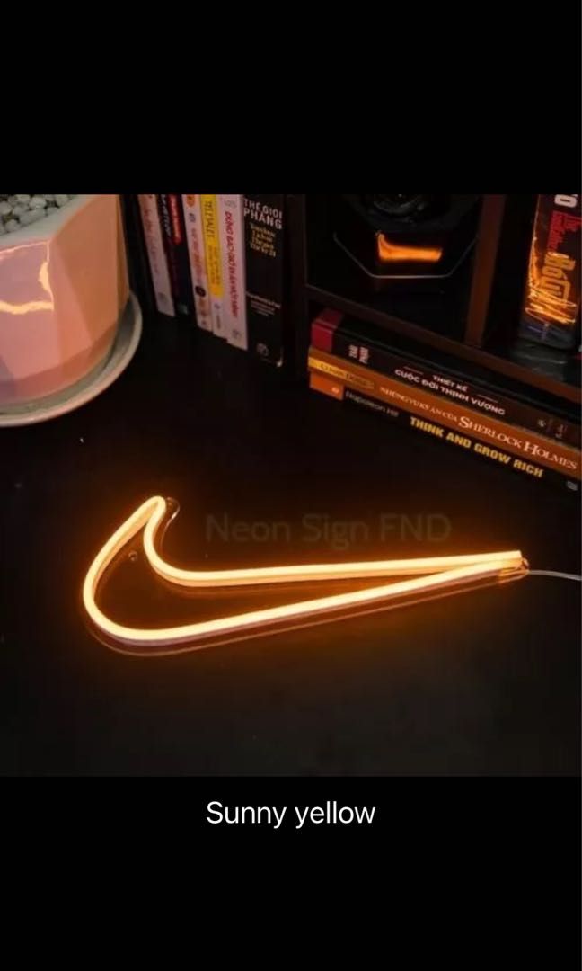NIKE Logo Neon Sign Room Decor, Furniture & Home Living, Lighting ...