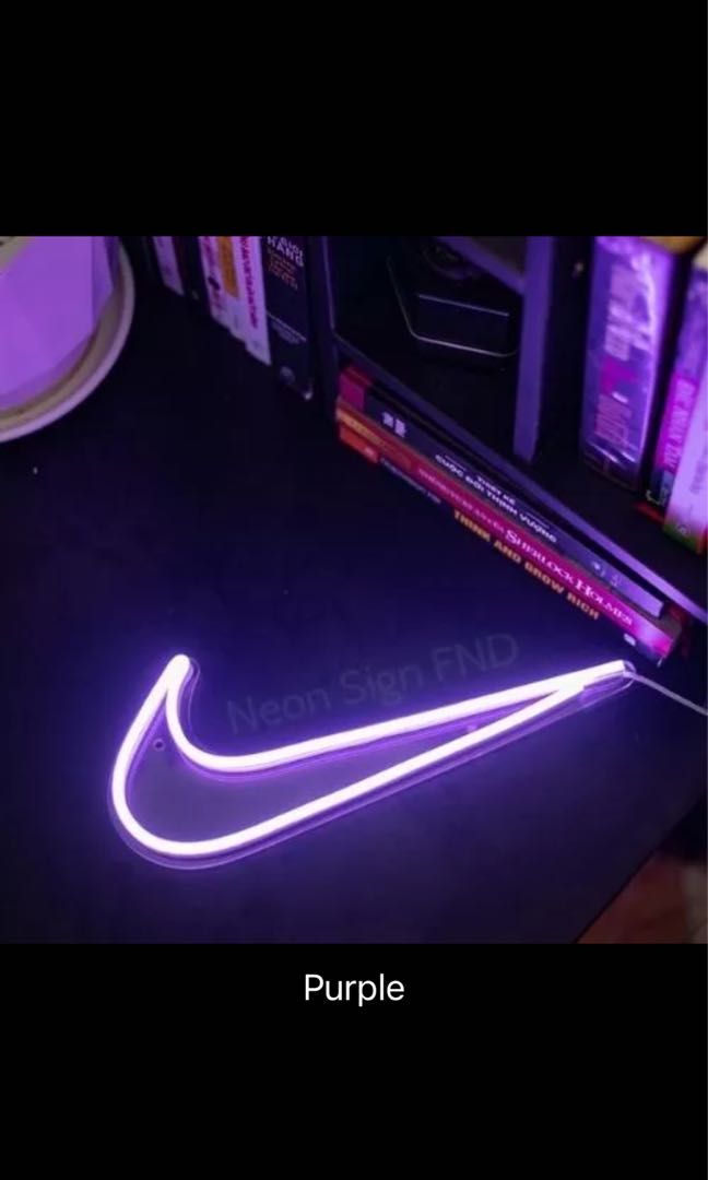 NIKE Logo Neon Sign Room Decor, Furniture & Home Living, Lighting ...