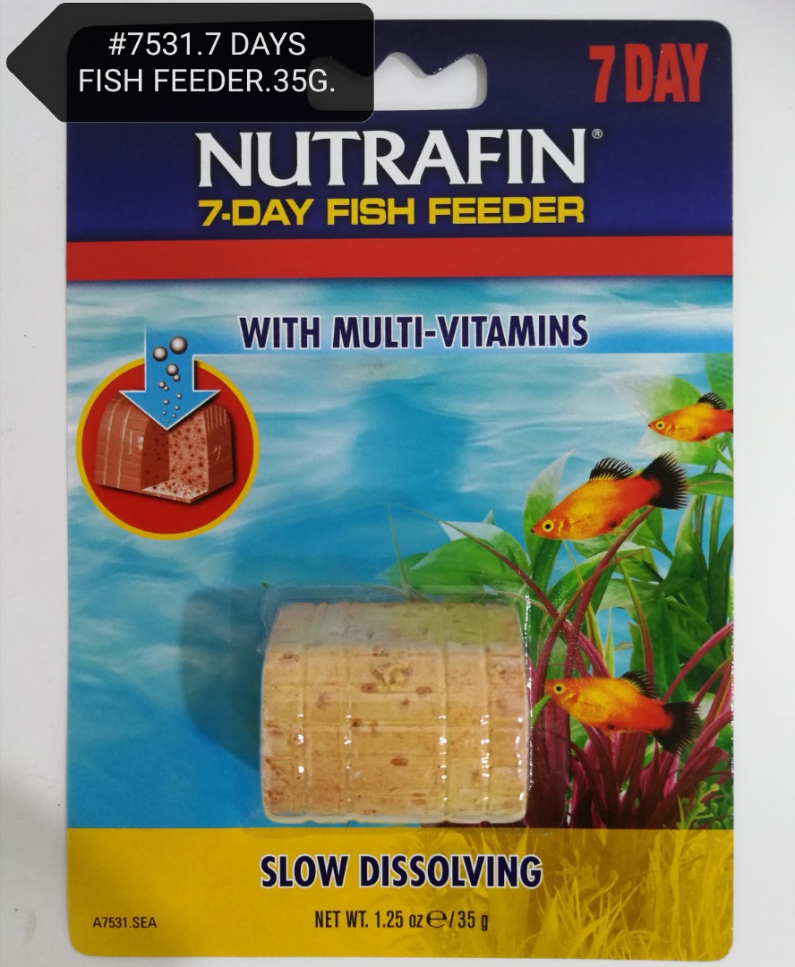 Nutrafin 7-Day Fish Feeder Holiday Weekend Food Block Slow Dissolving ...