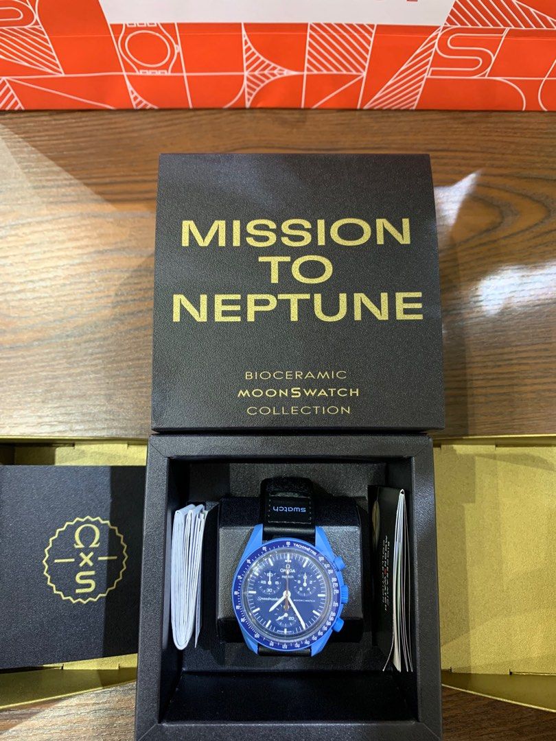 Omega X Swatch Neptune Moonshine, Luxury, Watches on Carousell