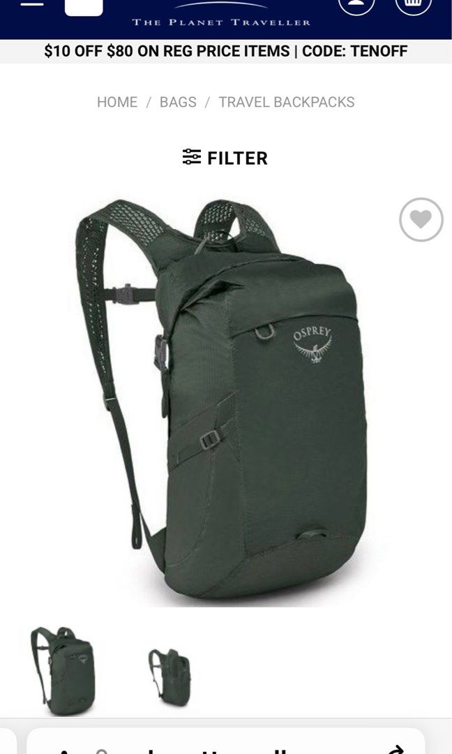 New & Authentic - OSPREY Ultralight Dry Stuff Pack 20L, colour Shadow ...