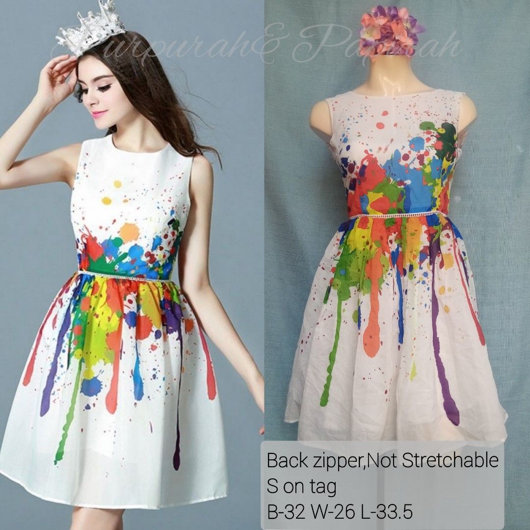 Paint splash Casual dress, Women's Fashion, Dresses & Sets, Dresses on ...