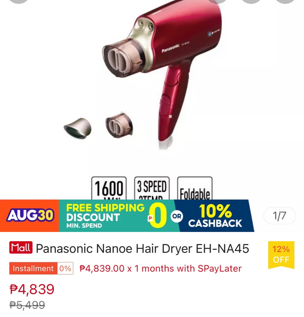 Panasonic Nanoe, Women's Fashion, Watches & Accessories, Hair ...