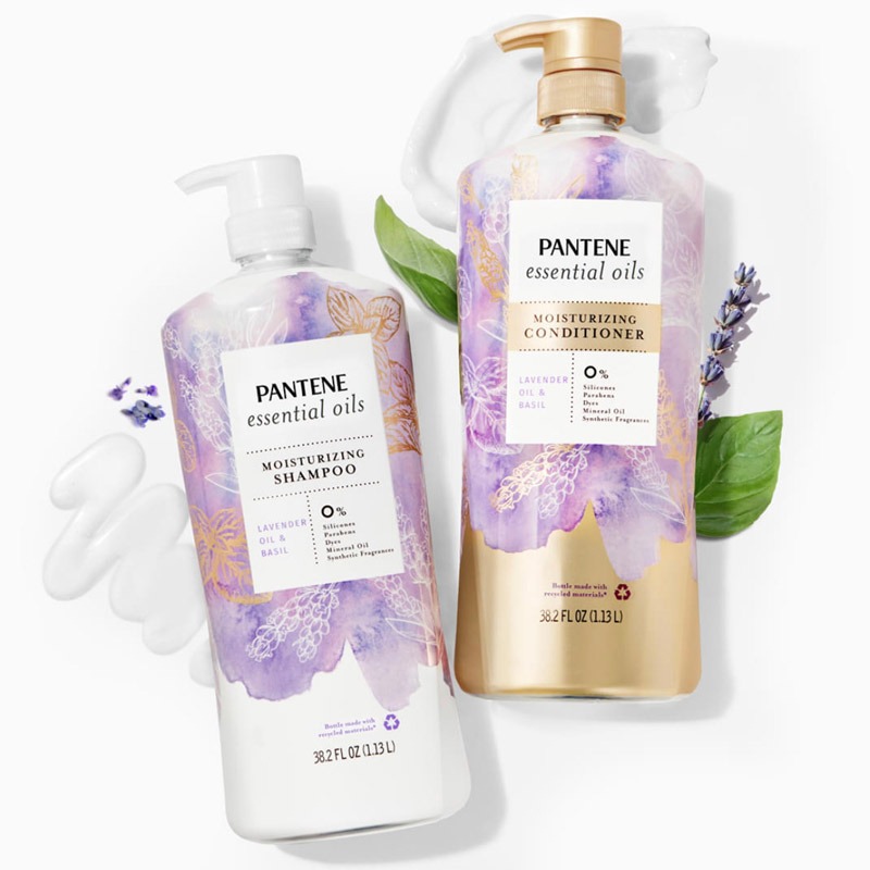 Pantene Essential Oils Moisturizing Shampoo and Conditioner | Lavender ...
