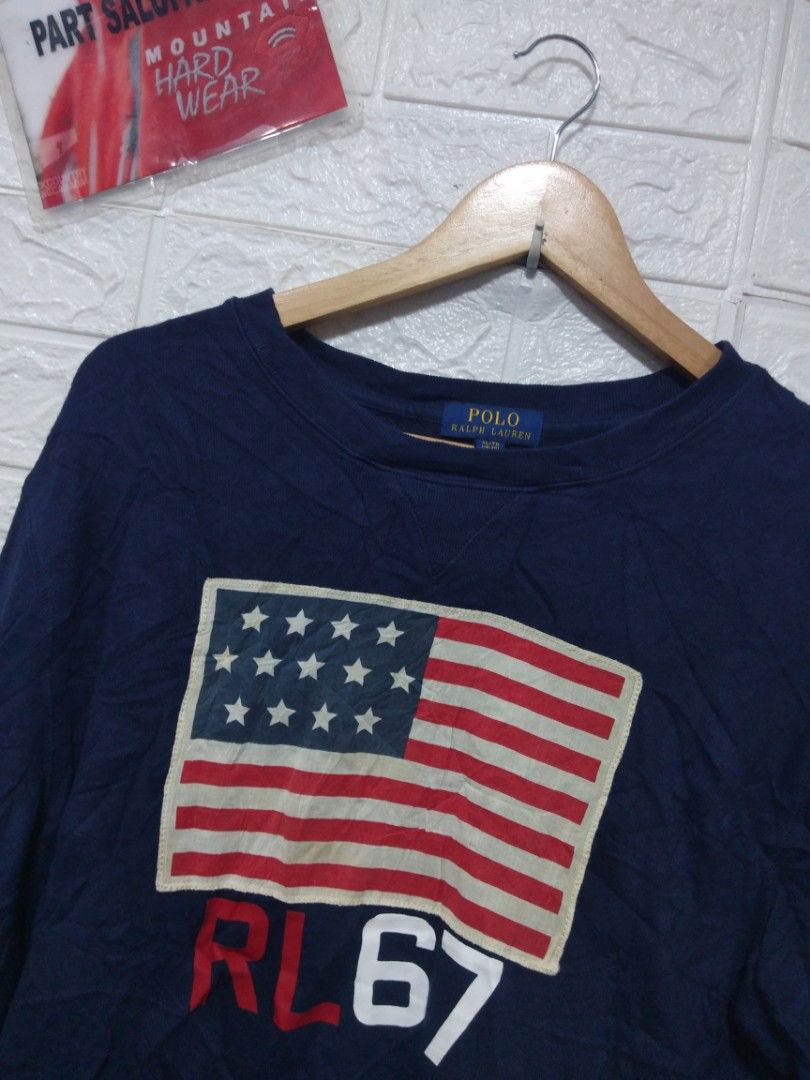 RALPH LAUREN USA FLAG LOGO CREWNECK, Men's Fashion, Tops & Sets ...