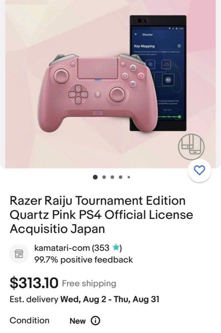 Razer Raiju Tournament Edition Quartz Pink, Video Gaming, Gaming ...