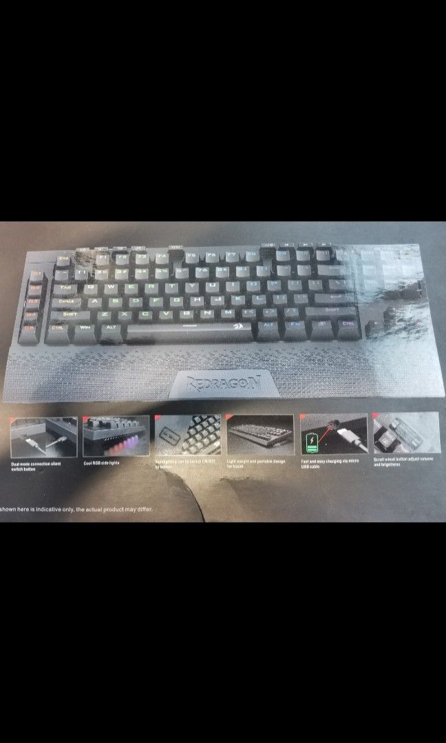 Redragon K596 VISHNU 2.4G Wireless/Wired RGB Mechanical Gaming Keyboard ...