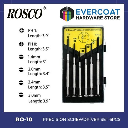 RO-10 Rosco Precision Screwdriver Set 6pcs, Furniture & Home Living ...