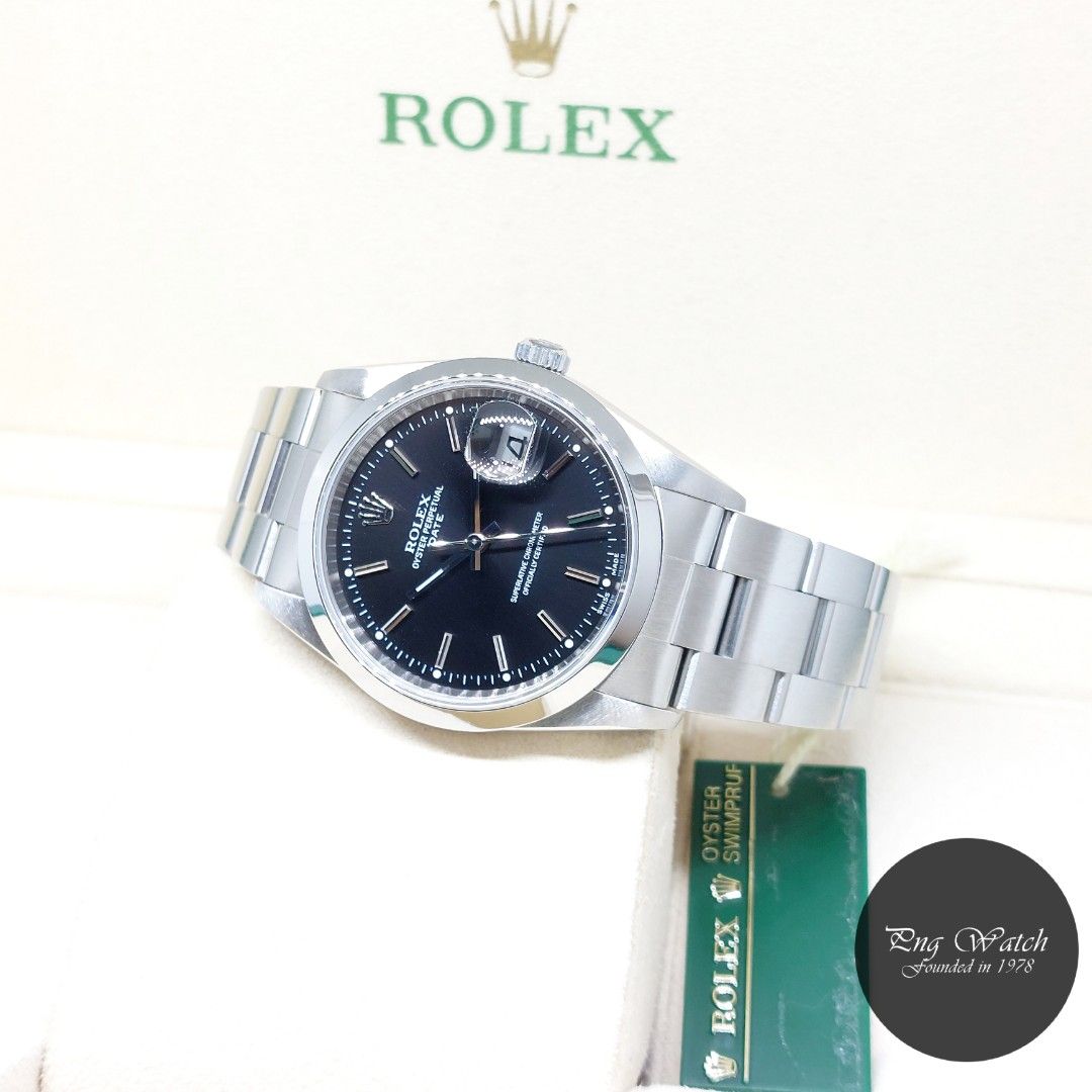 Rolex 34mm Black Dial Oyster Perpetual Date REF:15200 (Z Series ...