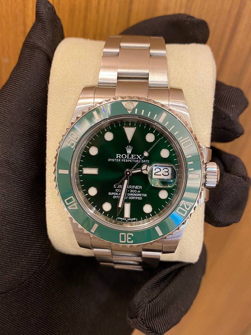 ROLEX HULK SUBMARINER DATE REF 116610LV 40MM AUTOMATIC YEAR 2014 WATCH ...
