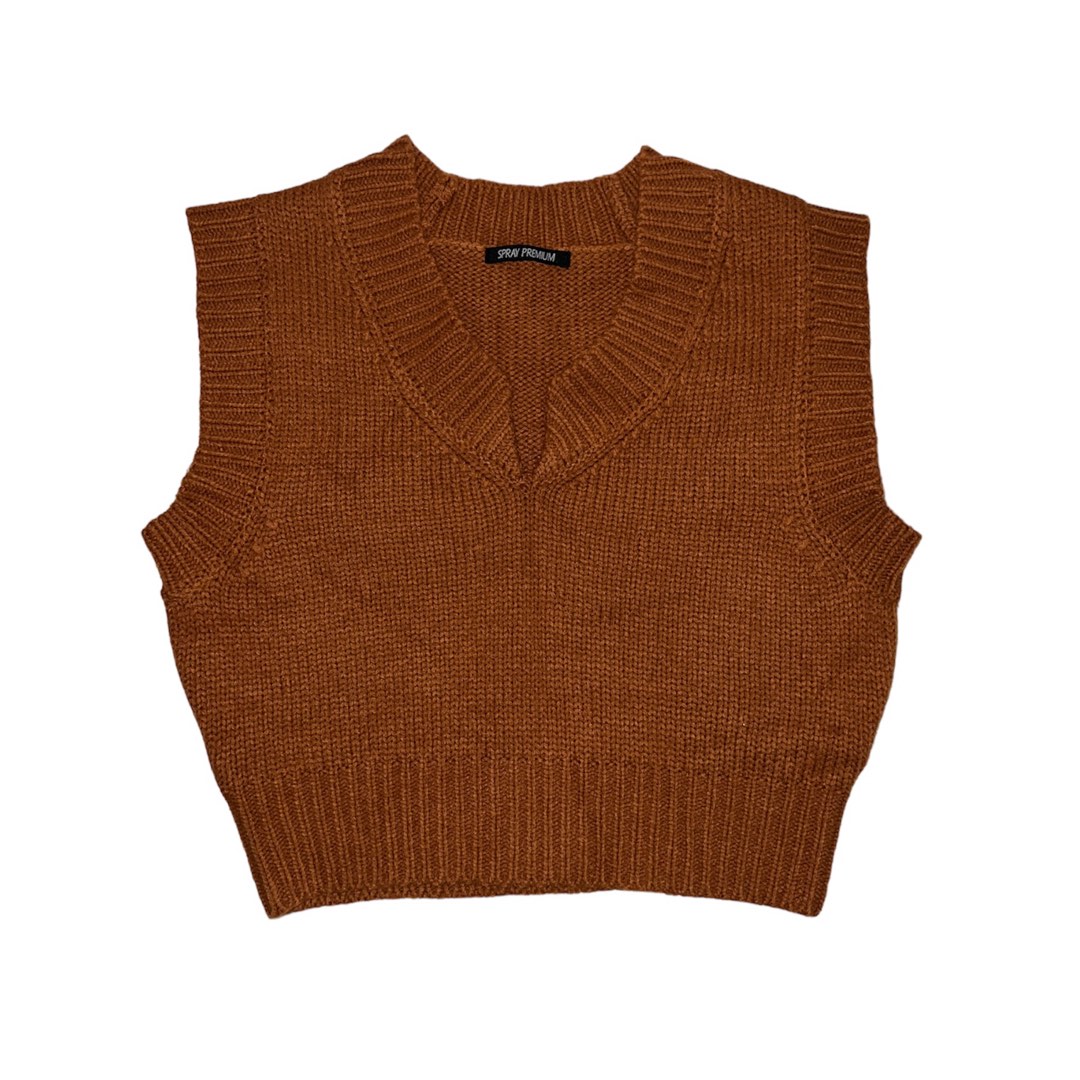 Rusty Orange Crop Vest on Carousell