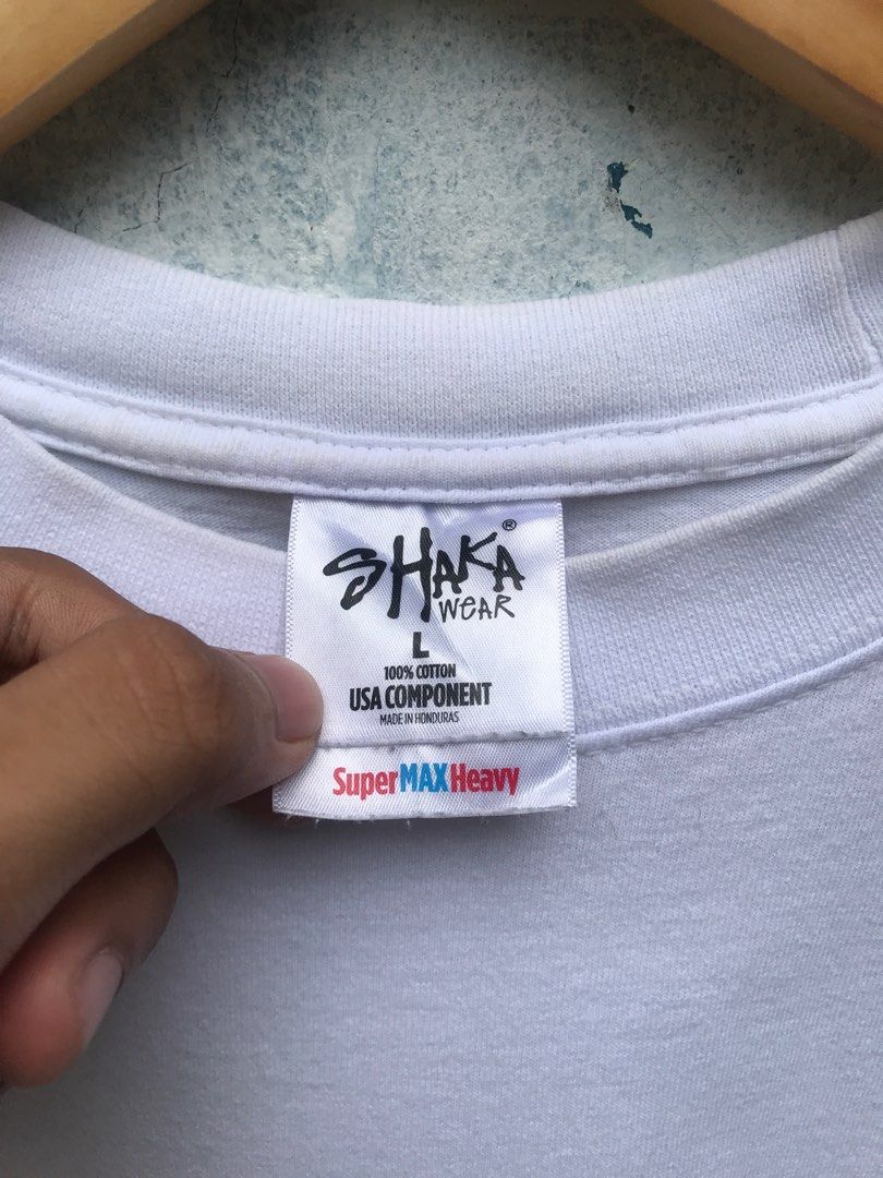 Shaka White Blank Tee, Men's Fashion, Tops & Sets, Tshirts & Polo ...